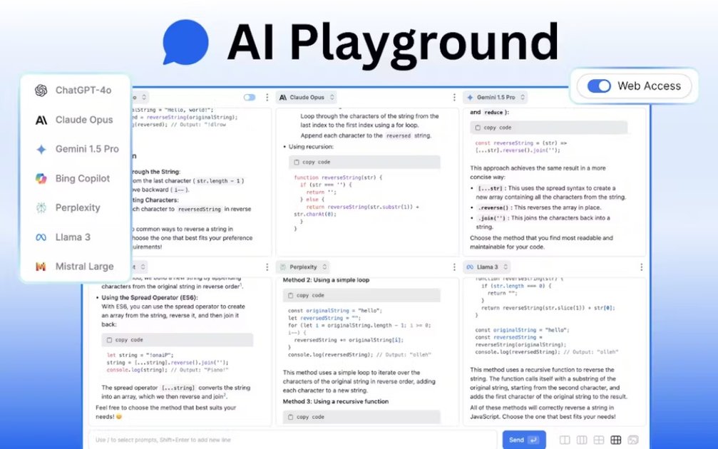 ChatPlayground AI - Multiple AI Perspectives in One Interface | Steemhunt